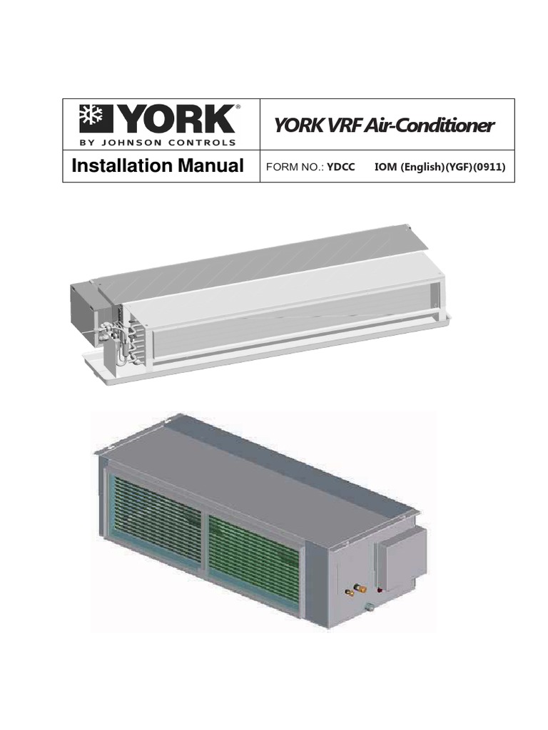 CM Installation Manual Ydcc VRF Indoor | PDF | Duct (Flow) | Air ...