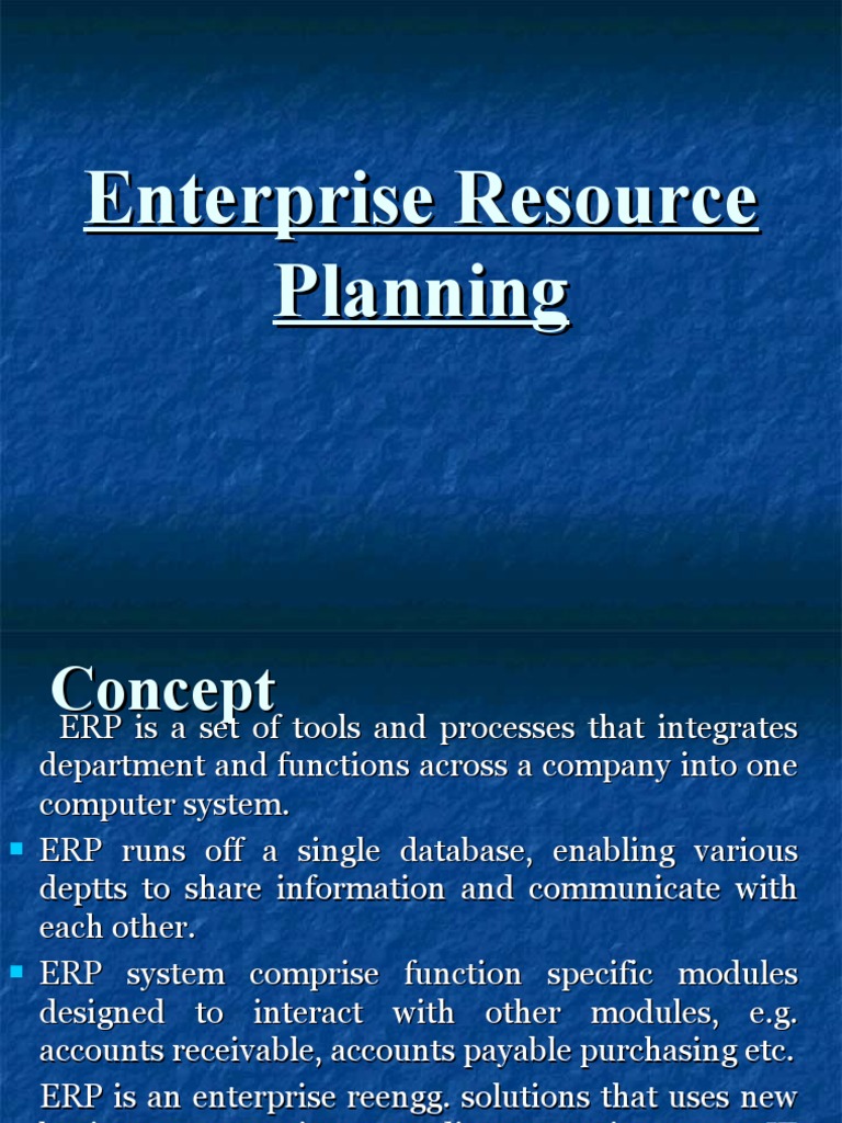 Enterprise Resource Planning | PDF | Enterprise Resource Planning ...