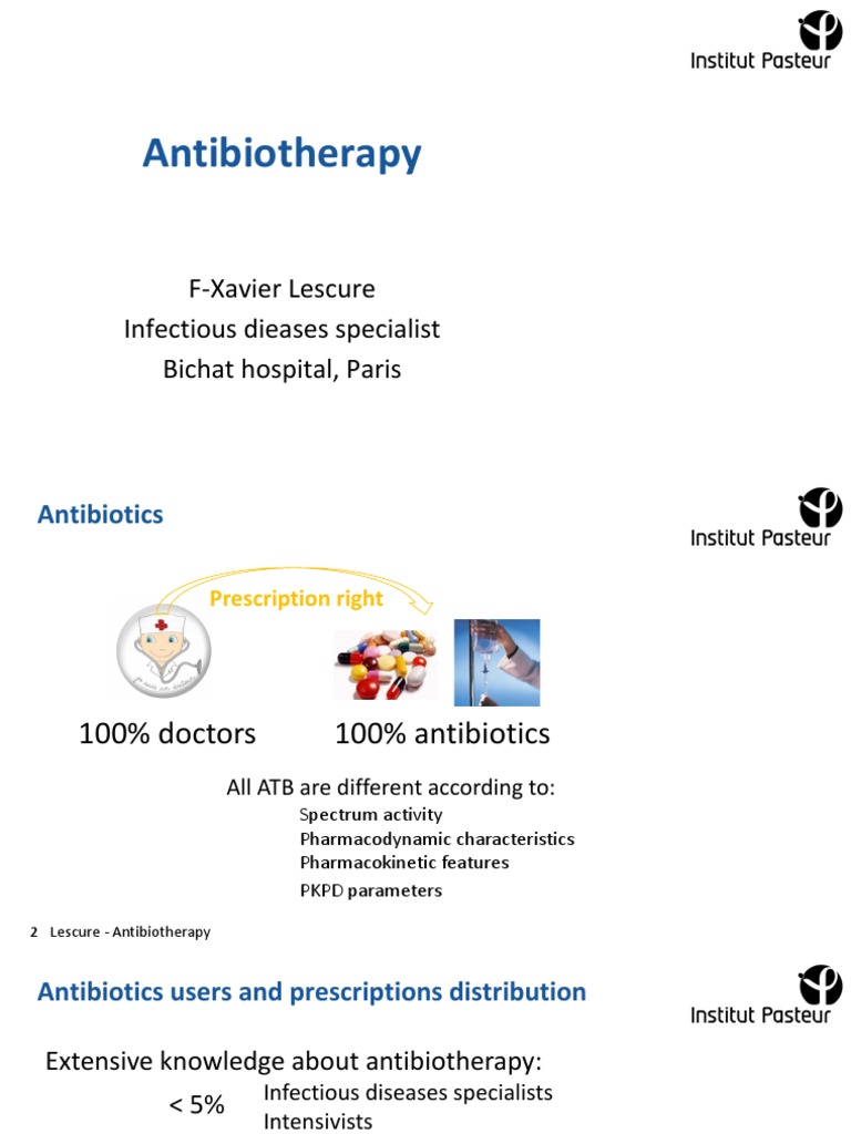 Antibiotherapy: F-Xavier Lescure Infectious Dieases Specialist Bichat ...