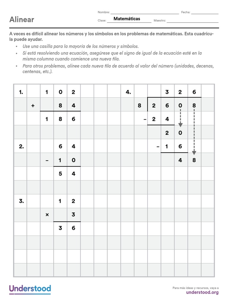 Organizadores Graficos para Ayudar A Los Chicos en Matematicas ...