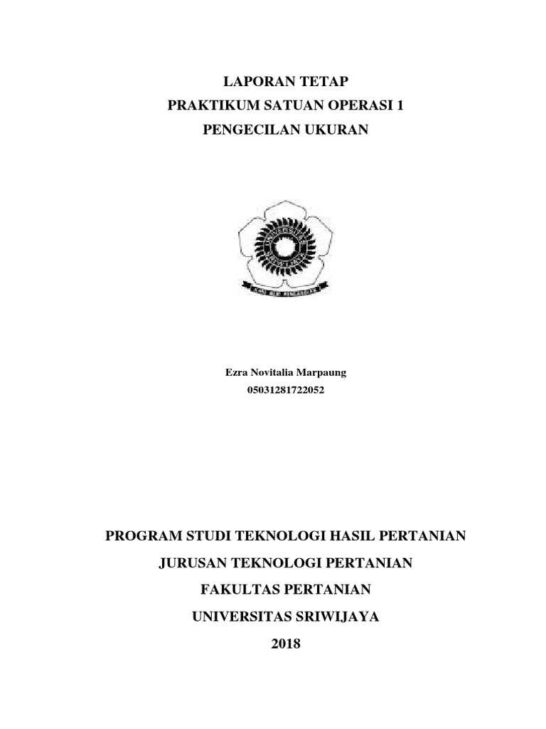 LAPORAN TETAP Satop Pengecilan Ukuran | PDF