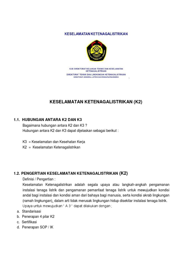 Keselamatan Ketenagalistrikan K2 PDF | PDF Keselamatan Ketenagalistrikan K2 PDF | PDF