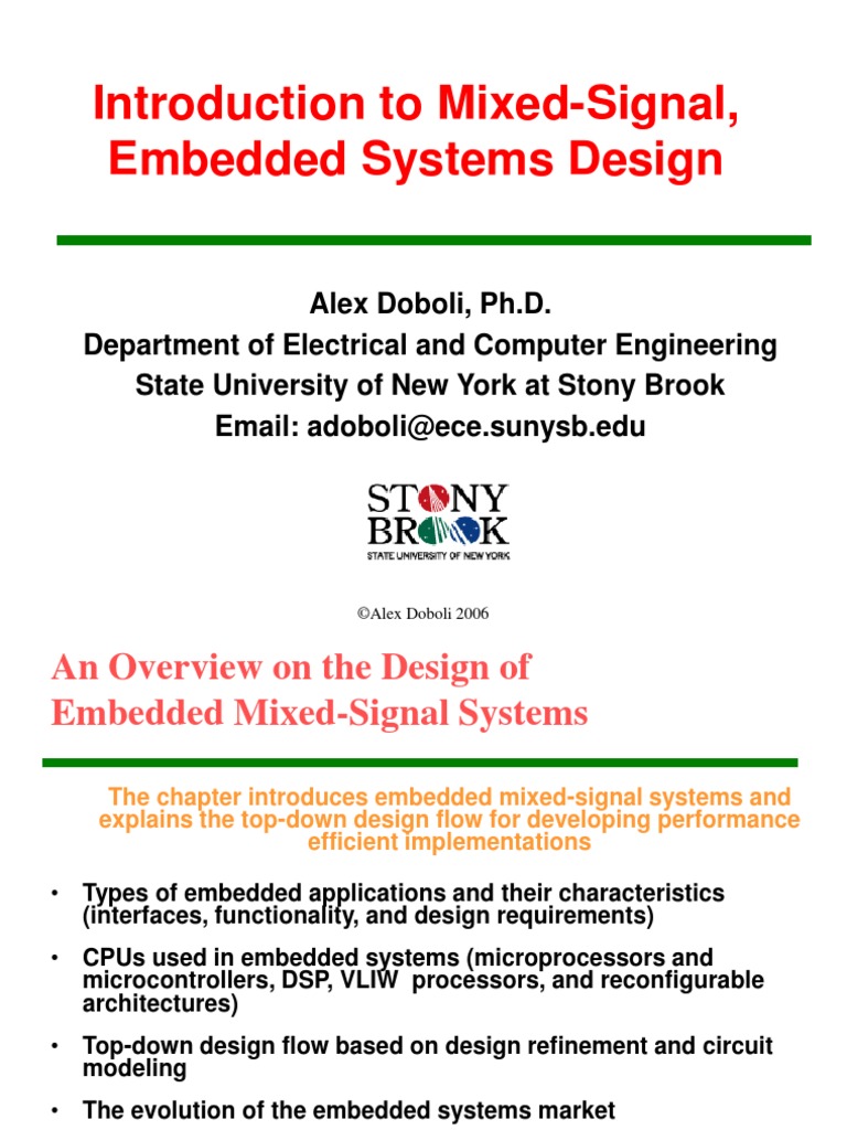 Introduction To Mixed-Signal, Embedded Systems Design | PDF | Embedded ...