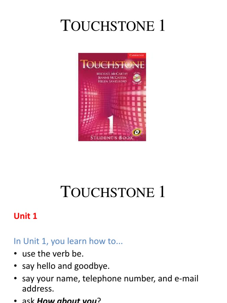 Touchstone 1 Class 1 | PDF