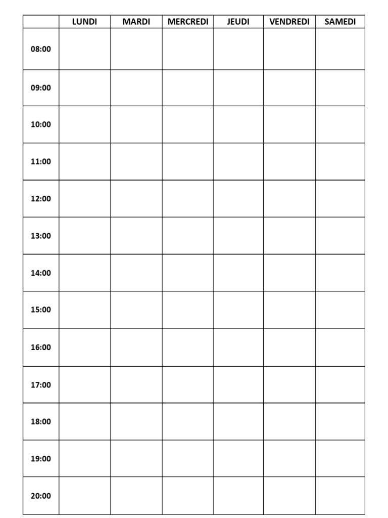 French Weekly Schedule | PDF
