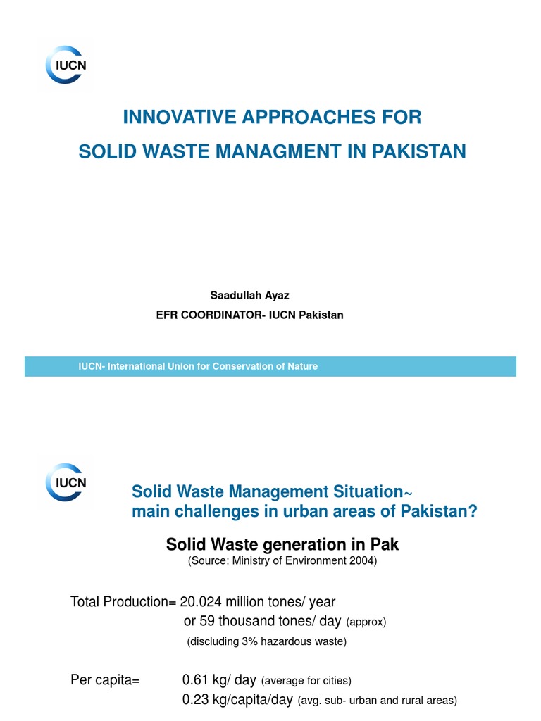 Innovative Approaches For Solid Waste Management in Pakistan ...