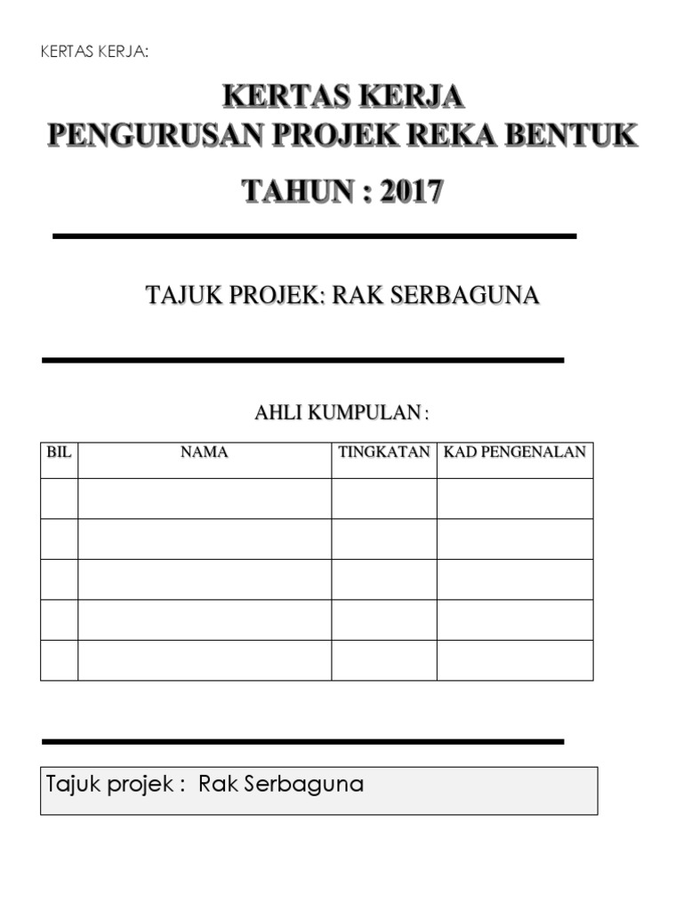 KERTAS KERJA Contoh | PDF