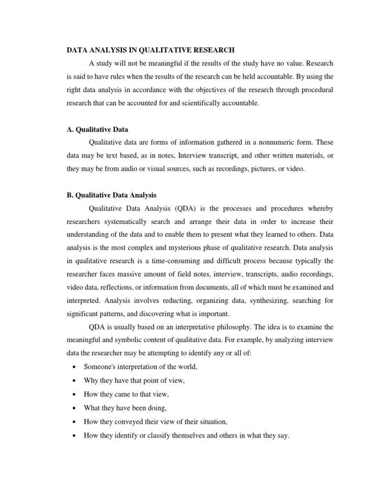 Qualitative Data Analysis Process | PDF | Qualitative Research | Data