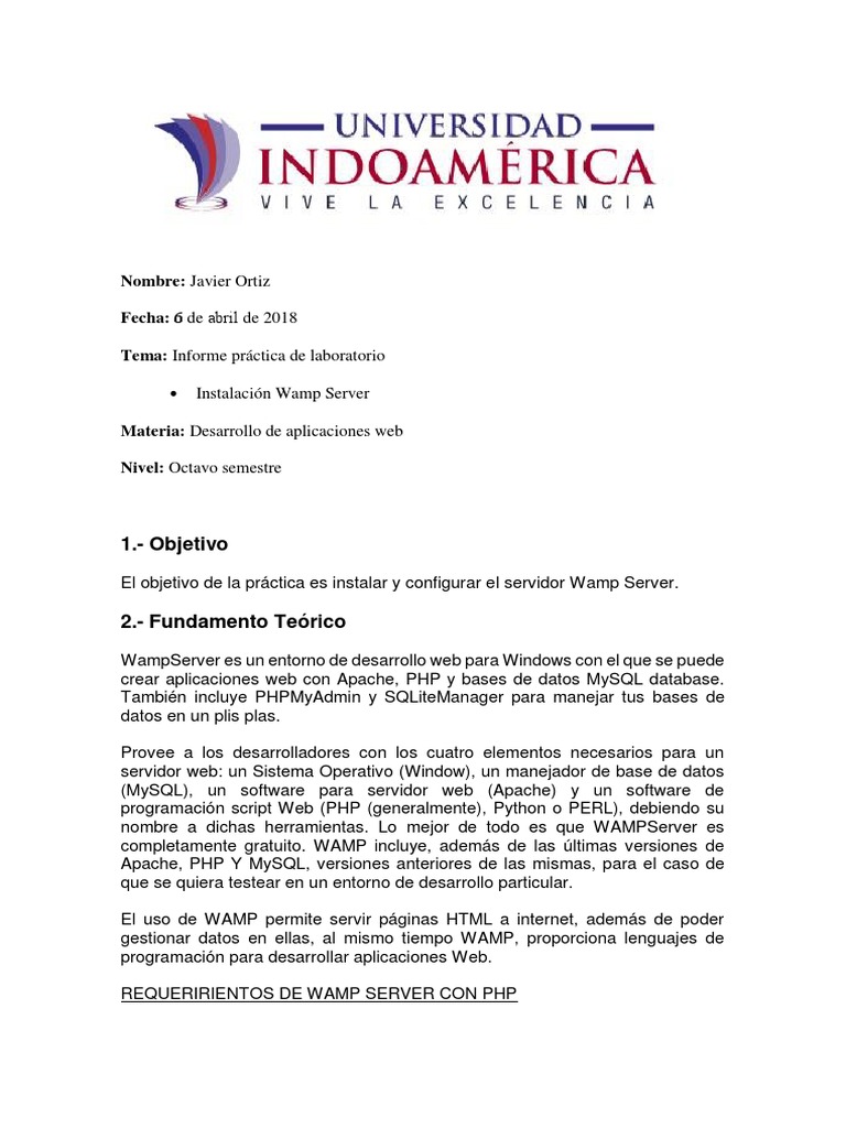 Practica Wamp | PDF | Php | Mi sql