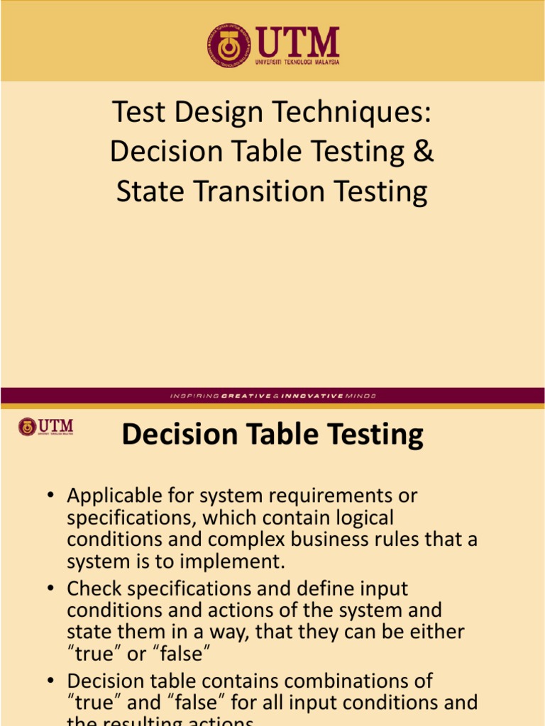 UTM Decision Table | PDF | Areas Of Computer Science | Computing