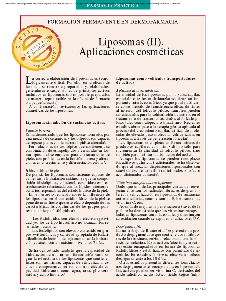 Liposomas | PDF | Bicapa lipídica | Compuestos orgánicos