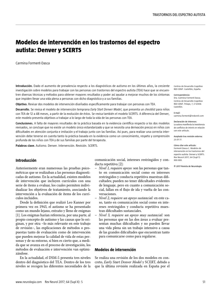 Modelo Denver Scerts España 2017 | PDF | Espectro autista | Evaluación