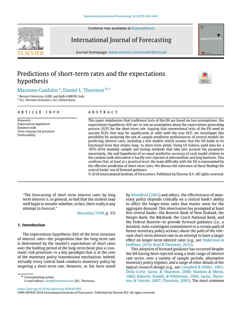 Guido Lin 2018 | PDF | Yield Curve | Forecasting