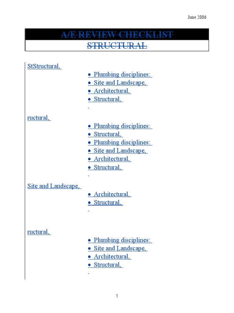A/E Review Checklist: Structural | PDF | Deep Foundation | Beam (Structure)