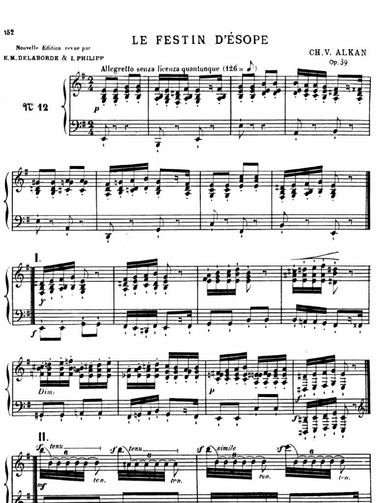 Alkan. Estudio para Piano, Op39 Nº12 en Mim. Le Festin D Esope | PDF