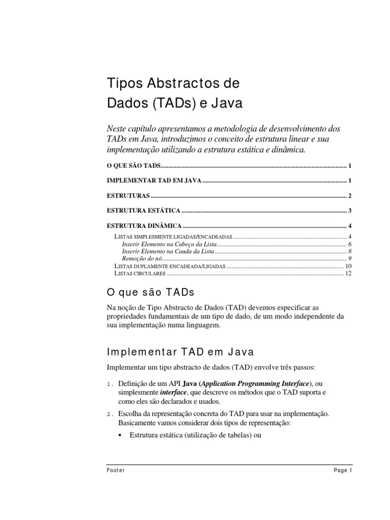 Implementação de Estruturas Lineares Dinâmicas em Java usando Listas ...