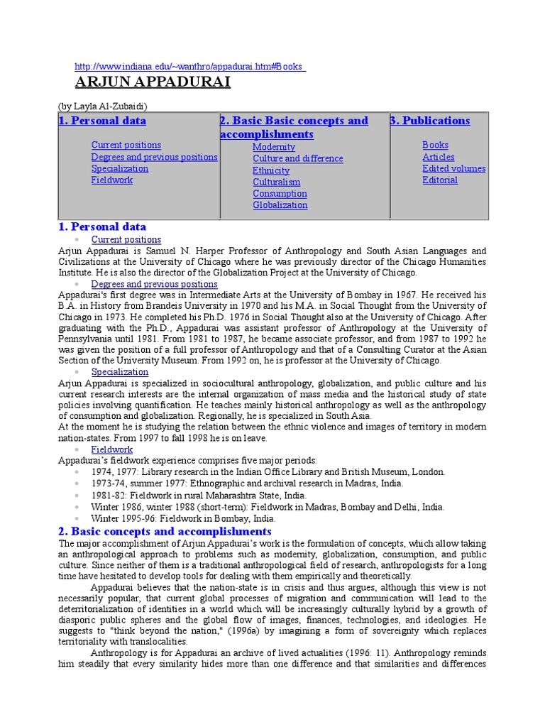 Arjun Appadurai | PDF | Idea | Anthropology