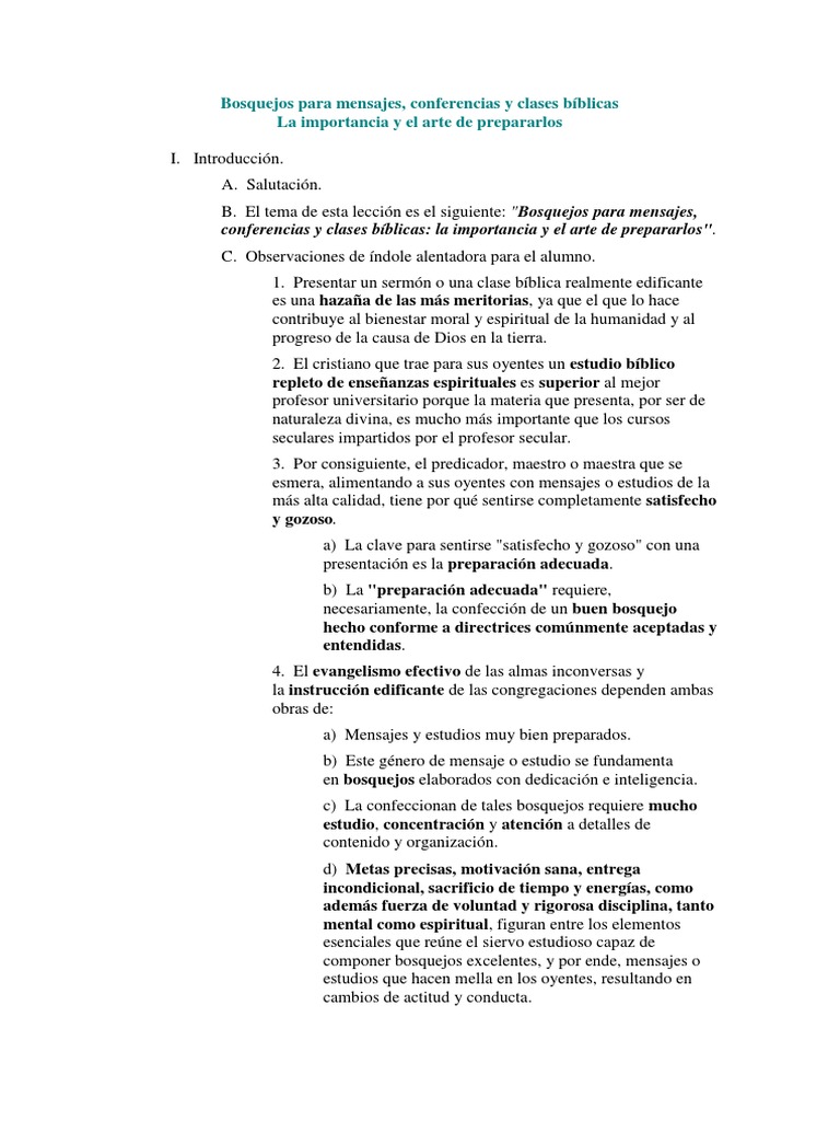 Bosquejos para Clases Bíblicas Efectivas | PDF | Amor | Biblia