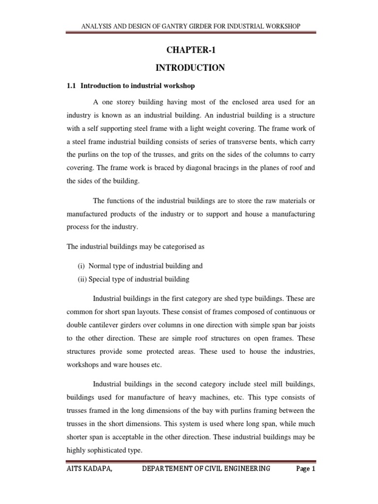 Analysis and Design of Gantry Girders for Overhead Cranes in Industrial ...