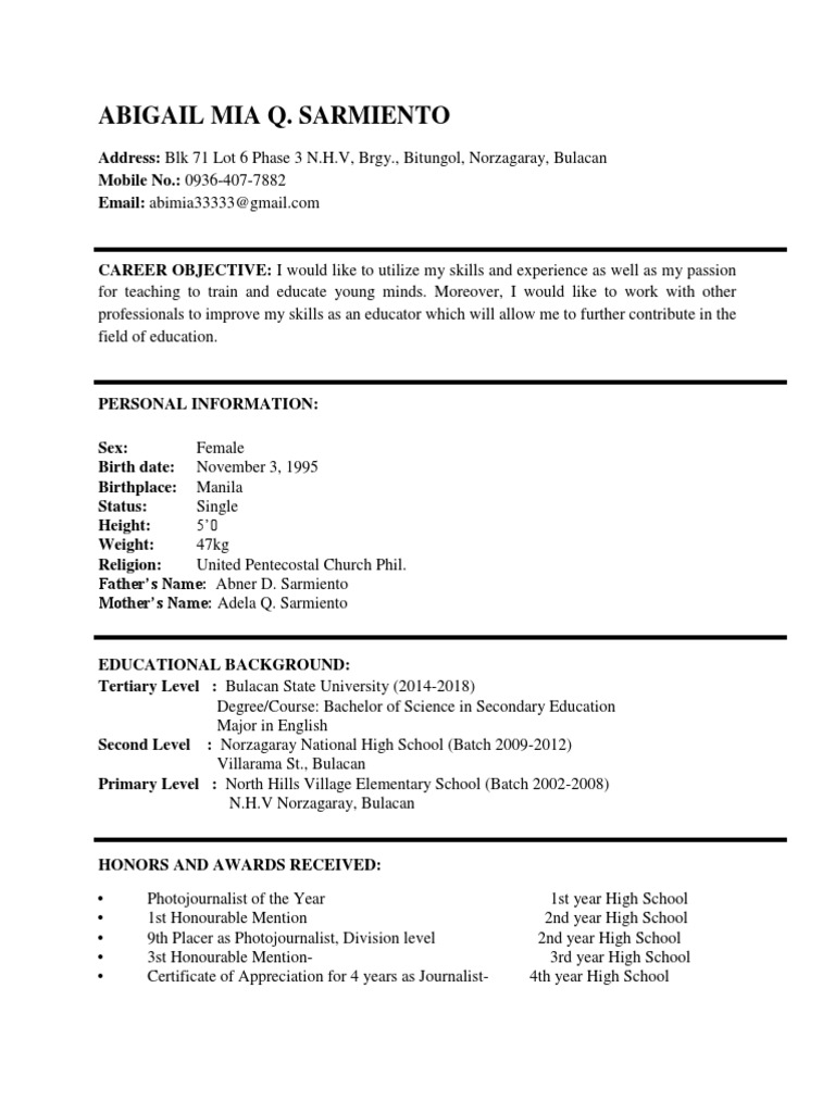Abigail Mia Q. Sarmiento | PDF | Psychotherapy | Quality Of Life