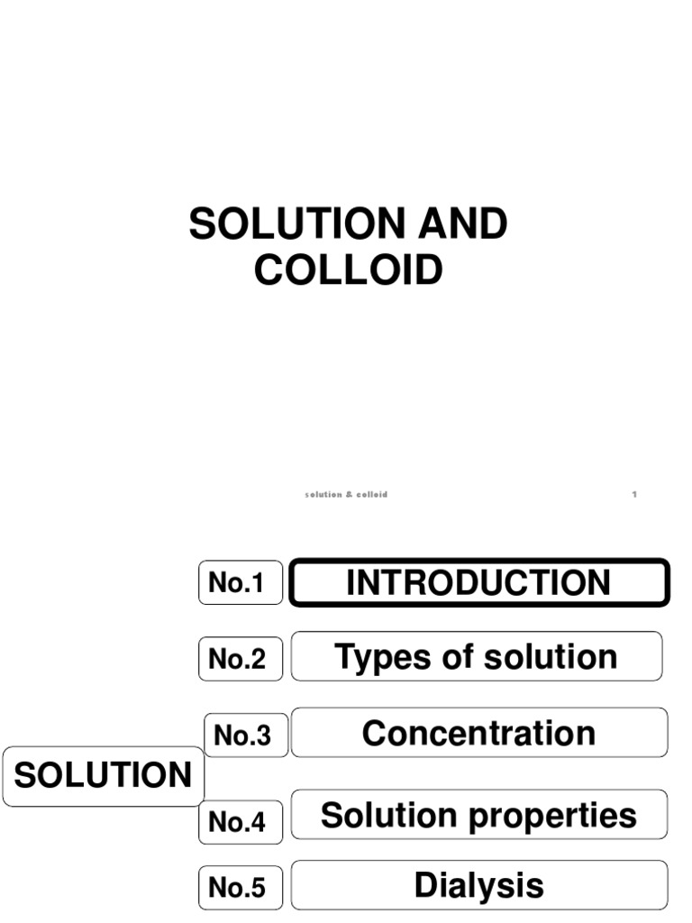 Solutions and Colloids Explained | PDF | Solution | Colloid