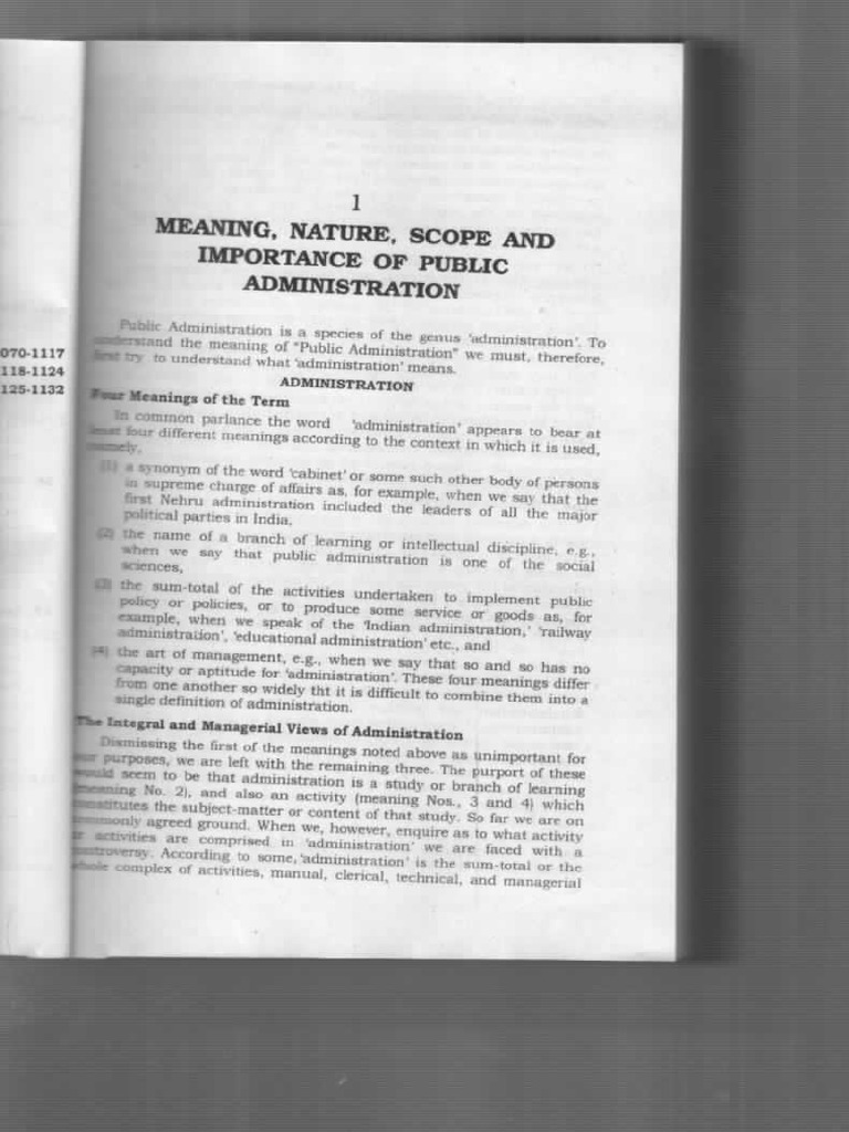 Public Administration by Sharma & Sadan (Chapter 1) | PDF