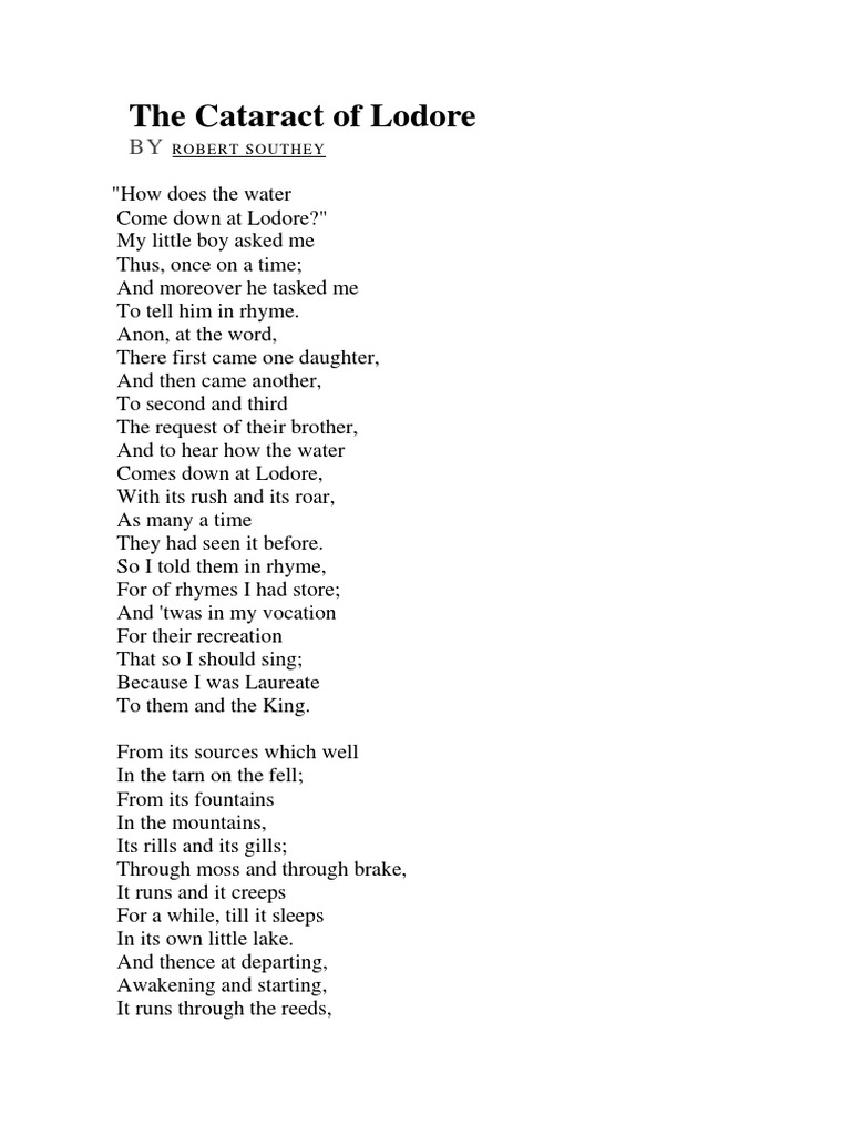 The Cataract of Lodore | PDF | Nature