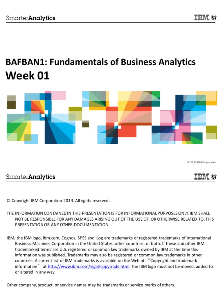 Week 01: BAFBAN1: Fundamentals of Business Analytics | PDF | Analytics ...