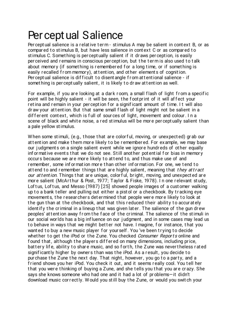Perceptual Salience | PDF