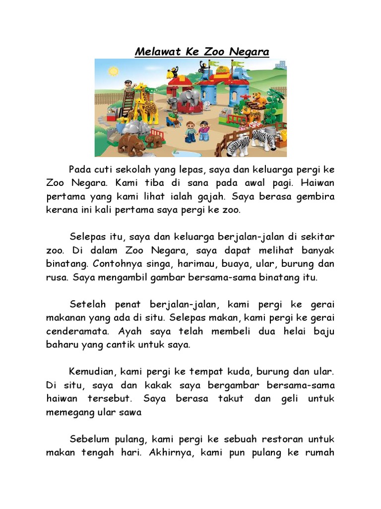 Melawat Ke Zoo Negara | PDF