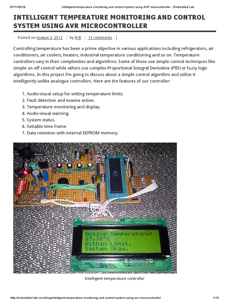 Intelligent Temperature Monitoring and Control System Using AVR Microcontroller - Embedded Lab ...