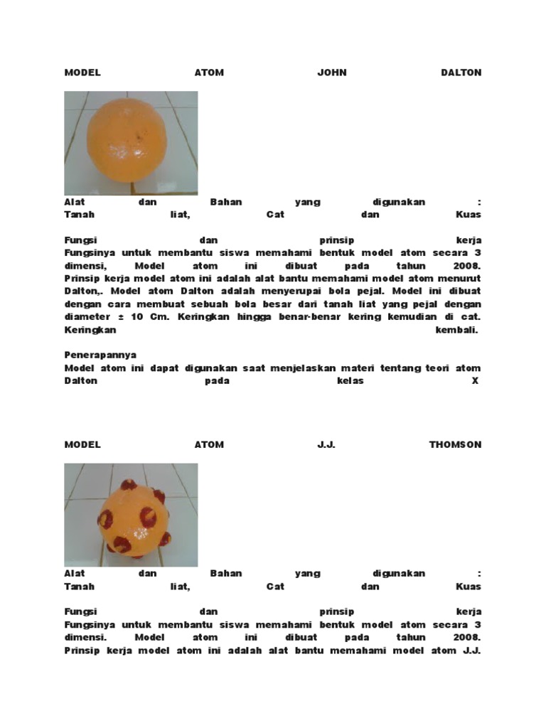 Contoh Model Atom | PDF | Teknologi & Rekayasa