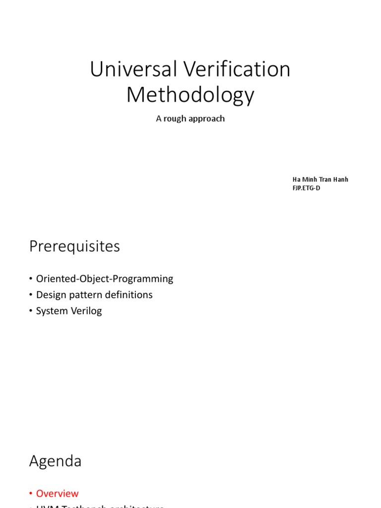 Uvm Introduction | PDF | Class (Computer Programming) | Specification (Technical Standard)