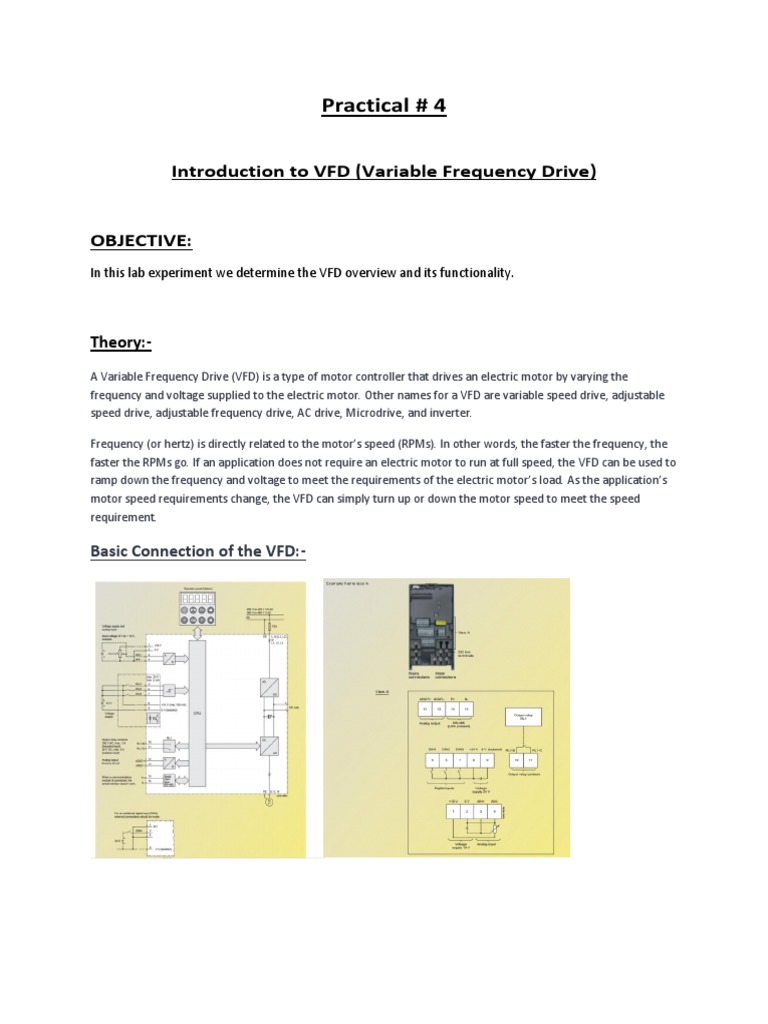 Lab # 4 Introduction To VFD | PDF | Components | Physical Quantities