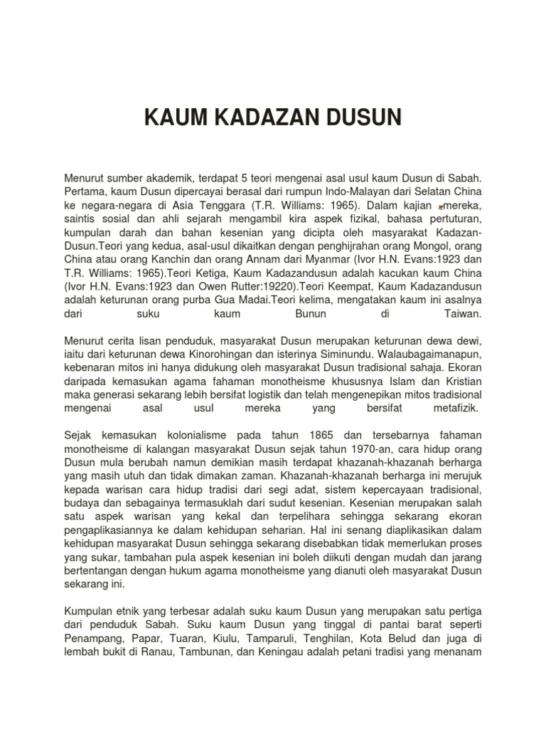 Kaum Kadazan Dusun | PDF