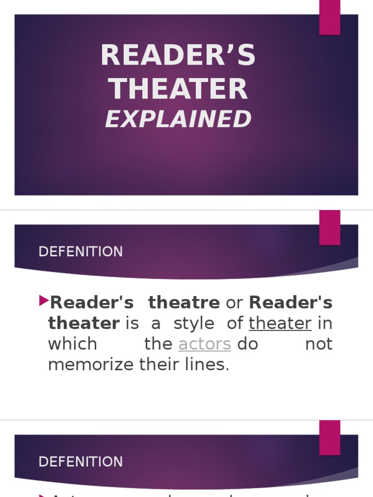 Understanding Reader's Theatre Techniques | PDF | Entertainment | Theatre