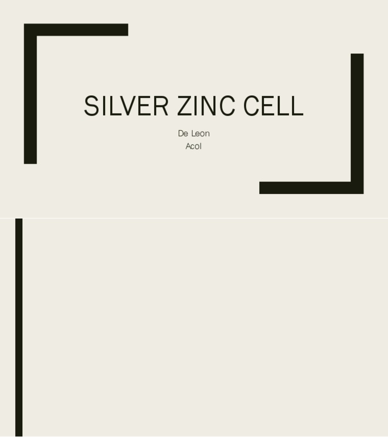 Silver Zinc Cell: de Leon Acol | PDF