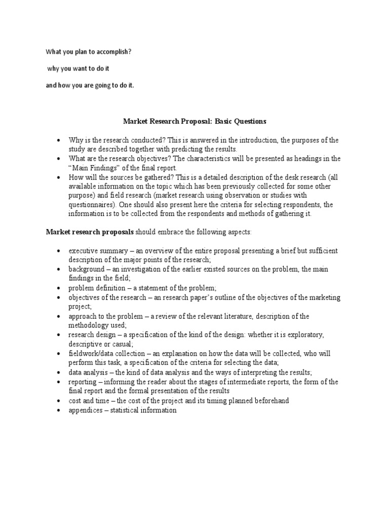 Market Research Proposal Guide | PDF | Art