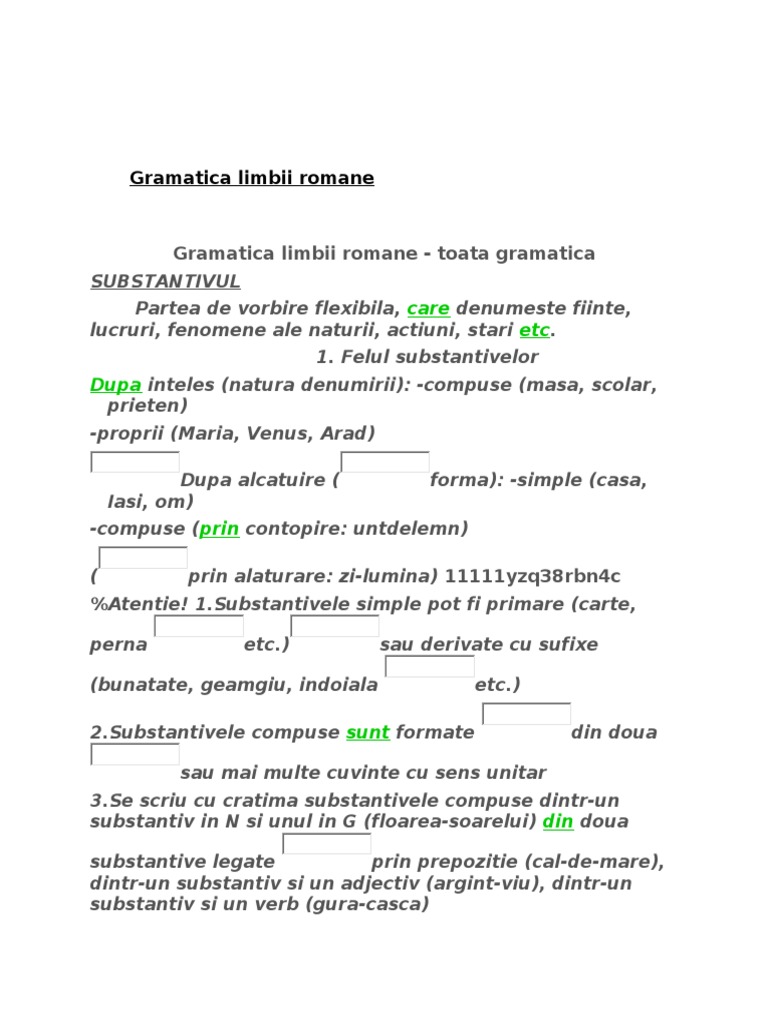 Gramatica Limbii Romane | PDF