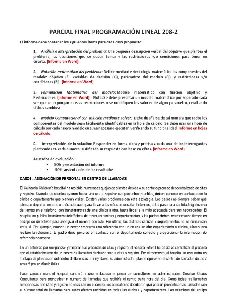 Casos Programacion Lineal | PDF | Programación lineal | Inventario
