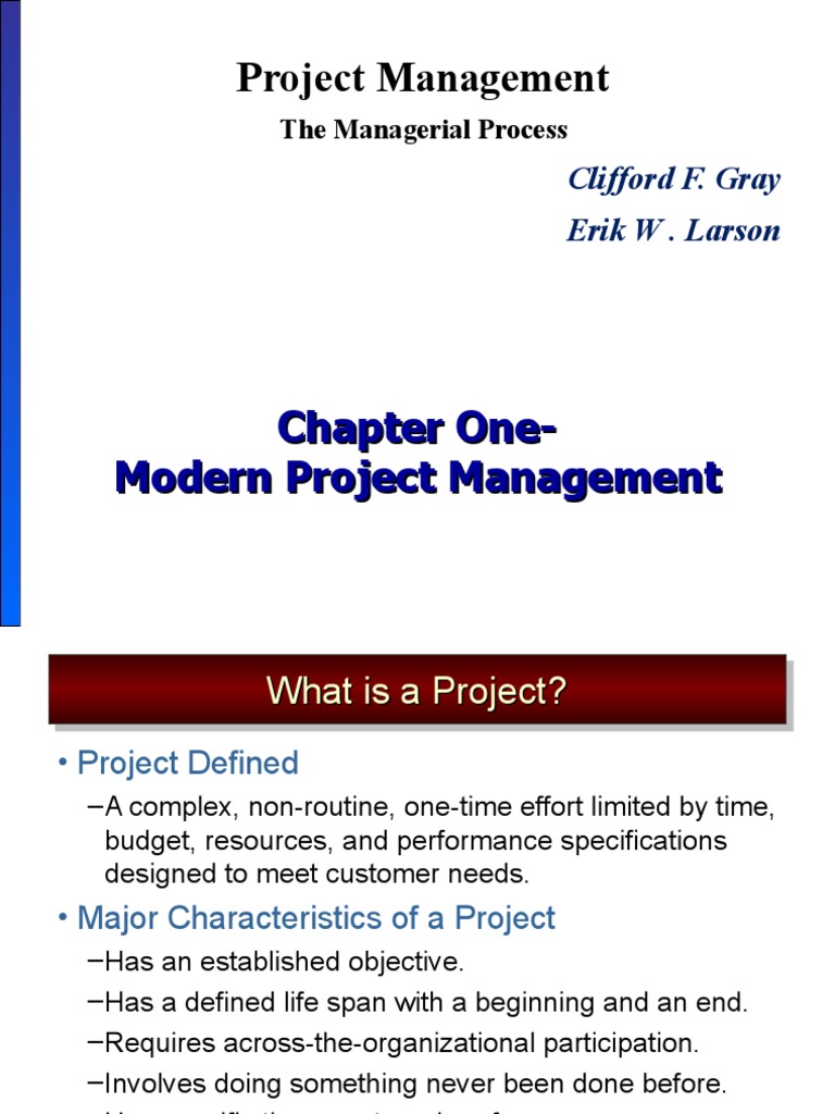 Chapter One-Modern Project Management | PDF | Strategic Management ...