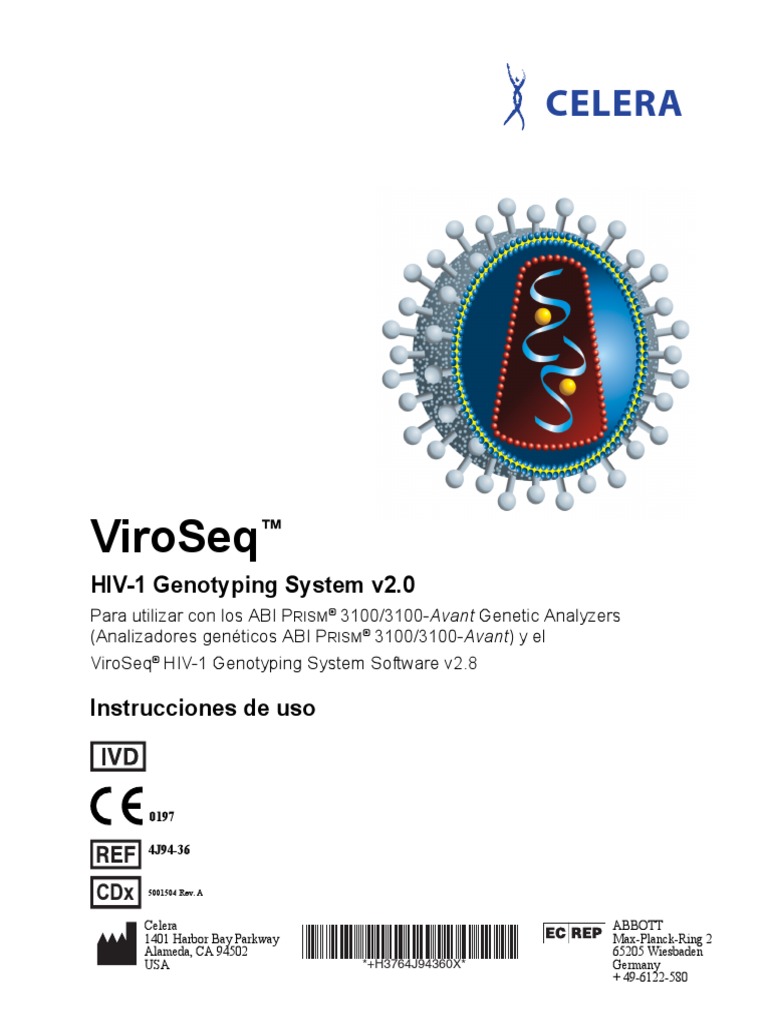 ViroSeq CELERA. CDx. HIV-1 Genotyping System v2.0. Instrucciones de Uso ...