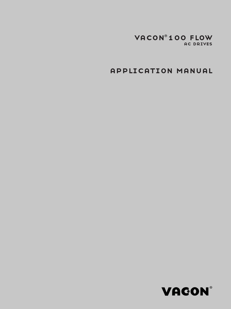 Vacon 100 FLOW Application Manual DPD01083G UK | PDF | Menu (Computing) | Control Theory