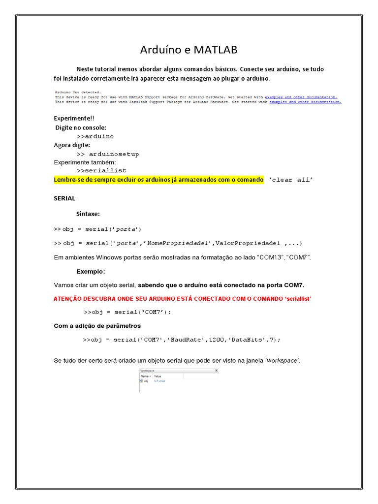 Arduíno e MATLAB - Apostila v2 | PDF | Matlab | Arduino