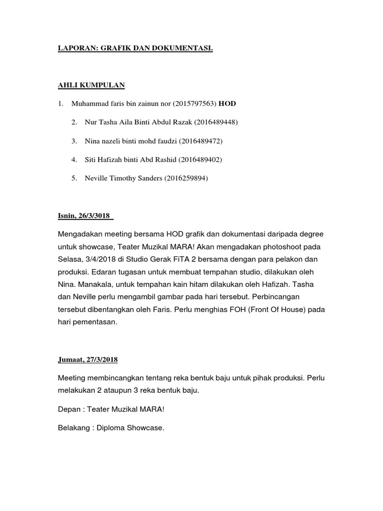 Laporan Grafik Dan Dokumentasi | PDF