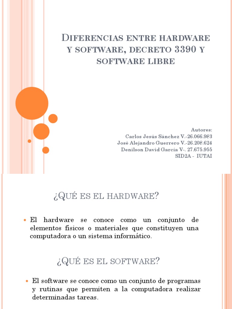 Hardware y Software, Decreto 3390 y Software Libre | PDF | Software libre | Software