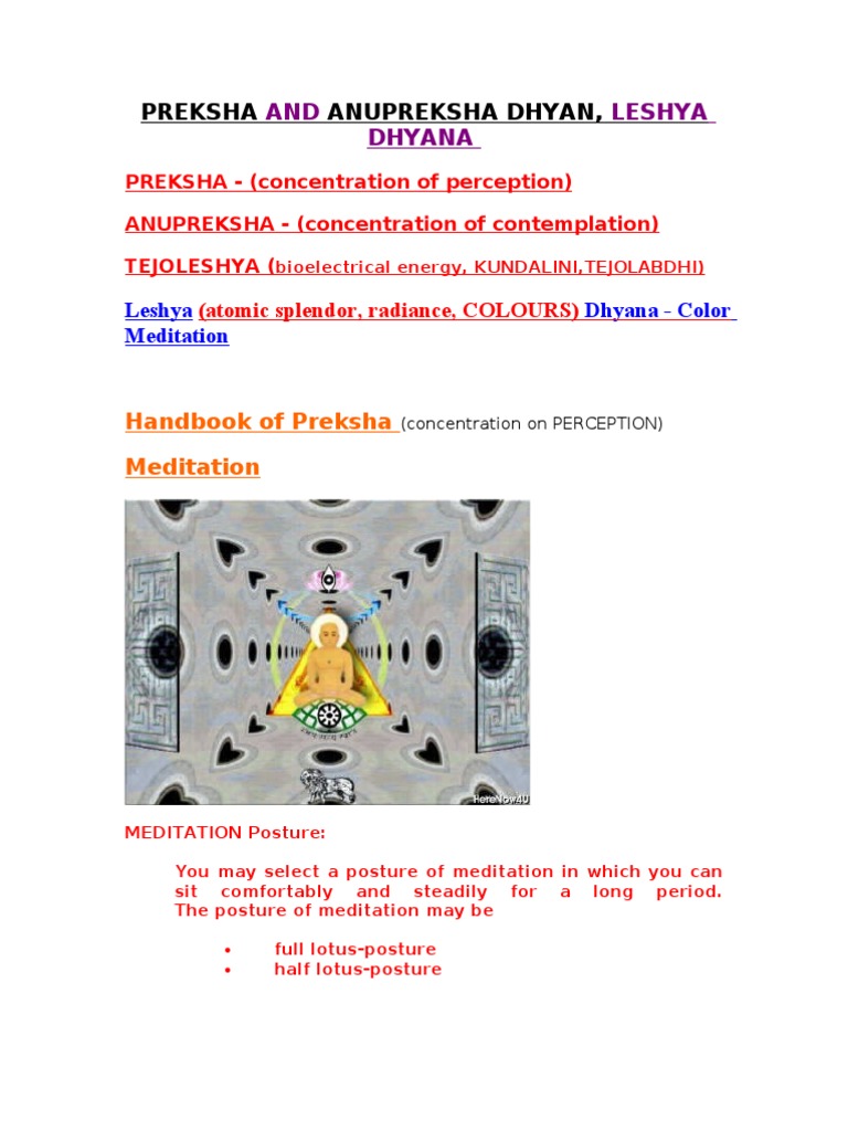 Meditation Techniques in Jainism | PDF | Breathing | Perception