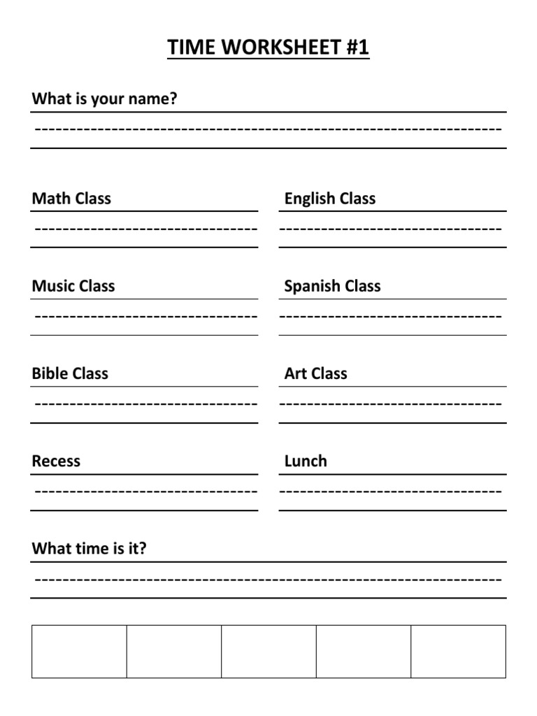 Name and Time Worksheet | PDF | Foreign Language Studies