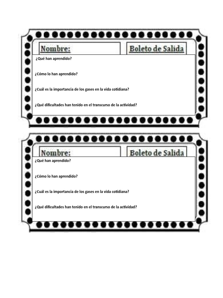 Boleto de Salida | PDF | Salud y bienestar