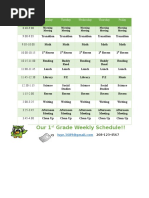1st Grade Daily Schedule | PDF